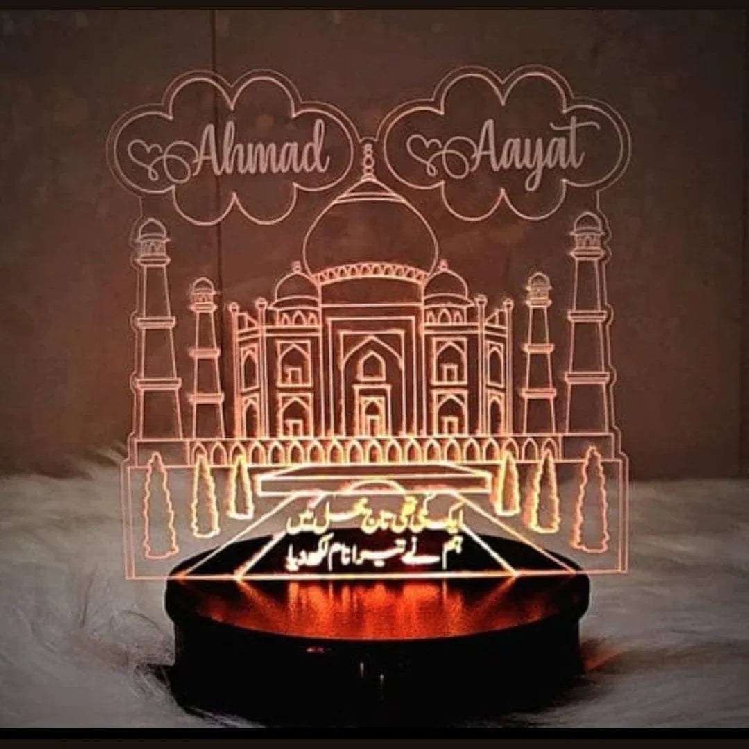 Taj Mahal 3d Customized illusion Lamp – Zawiya Decor